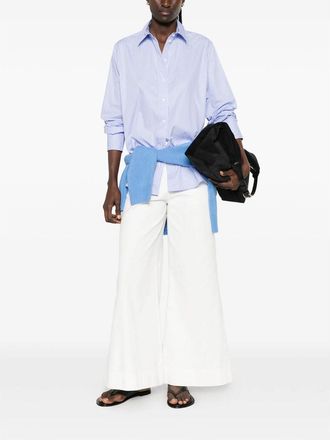 Anine Bing Pinstriped Cotton Shirt - Blue