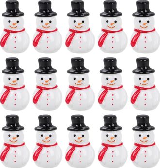 Cabilock 120St&uuml;cke Mini Schneemann Figuren Miniatur Weihnachtsfiguren: Winzige Weihnachtsfiguren Mini Harz Schneem&auml;nner Mikrolandschaftsornamente DIY Weihnacht