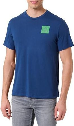 Calvin Klein T-Shirt Manches Courtes Homme Gradient Monogram Logo en Coton, Bleu (Blue Jean), M