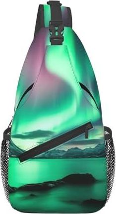 Generic Aurora Borealis Sac &agrave; bandouli&egrave;re de voyage pour homme Sac &agrave; dos de randonn&eacute;e
