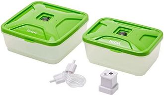 T-fal XA258010 Kit de 2 Bo&icirc;tes de Repas sous Vide Compatible avec Vacupack Plus Plastique Vert 17 x 16 x 15 cm
