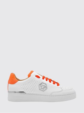 Philipp Plein Baskets en cuir et su&egrave;de avec monogramme et logo Hexagon