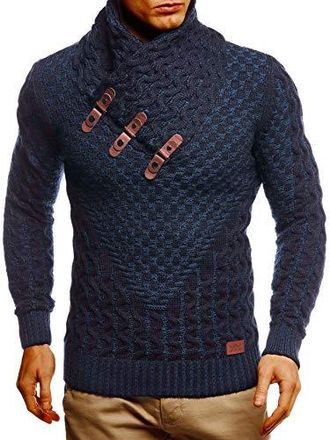 LEIF NELSON Pull en tricot pour homme, avec col châle, pour hiver, coupe droite, convient aux looks décontractés et professionnels, disponible en plusieurs taille