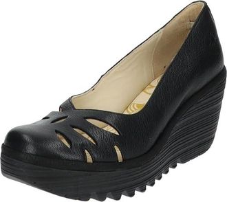 FLY London Femme YUBI480FLY Wedges, Black, 39 EU