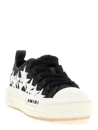 Amiri Star-Embroidered Calfskin Sneaker - Multicolor