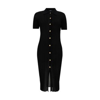Versace Geripptes Hemdkleid - - Dresses - Damen - Schwarzk - M