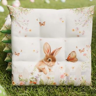 Petti Artigiani Italiani Sitzkissen für Küchenstuhl, Ostern, Set mit 6 Kissen für Stühle, Küche, aus Mikrofaser mit Digitaldruck und Bändern, 100% Made in Italy