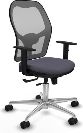 Piqueras y Crespo Hellgrauer Stuhl mit 1D-Armlehnen, h&ouml;henverstellbare Lendenwirbelst&uuml;tze, ausgestattet mit Syncro/Traslack und eingespritztem Schaum. Mit Rollen von 65