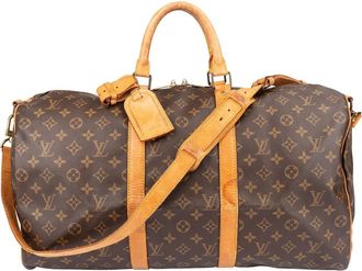 Louis Vuitton Crossbody Bags - Louis Vuitton Canvas Monogram Keepall 50 Bandoulie - Gr. unisize - in Braun - f&uuml;r Damen
