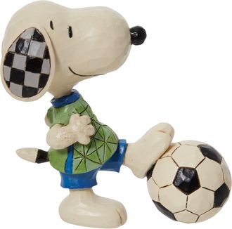 Enesco Jim Shore Peanuts Mini Snoopy Soccer Figur, 7,6 cm, Mehrfarbig