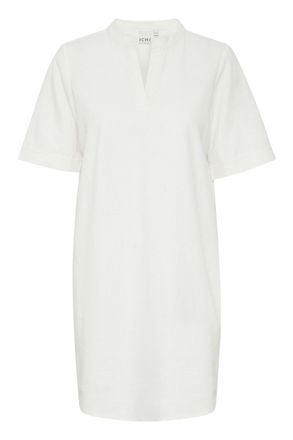 Ichi IHLINO DR Damen Kleid aus Leinenmix Freizeitkleid Webkleid V-Auschnitt Loose fit, Größe:36, Farbe:Cloud Dancer (114201)