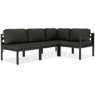 vidaXL vidaXL 4-tlg. Garten-Lounge-Set mit Kissen Aluminium Anthrazit