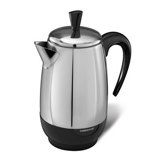 Farberware 8-Cup, Black Percolator, Stainless Steel, Perkolator für 8 Tassen, Edelstahl, FCP280, Schwarz