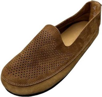 Generic Mocassins Penny Mocassins souples et respirants en cuir v&eacute;ritable r&eacute;tro &agrave; enfiler pour homme, marron, 39 2/3 EU