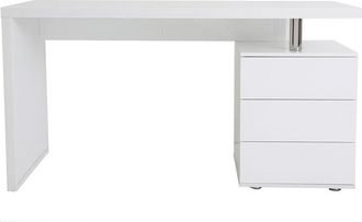 Miliboo Design-Schreibtisch CALIX Wei&szlig;, 3 Schubladen