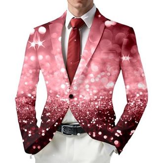 Generico Blazer &agrave; paillettes brillantes Veste costume pour homme D&eacute;guisement de carnaval pour homme Carnaval Outfit des ann&eacute;es 80 Balle disco Costume de groupe