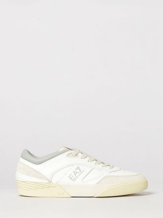 Emporio Armani Baskets basses en cuir bovin avec bout rond et logo imprim&eacute;