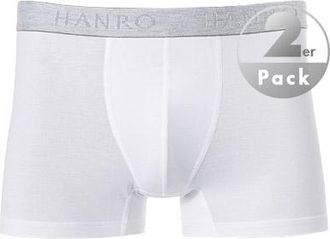 Hanro Herren Trunks wei&szlig; Baumwolle unifarben