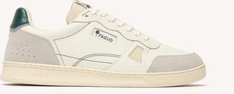 Faguo Baskets en cuir blanc et vert