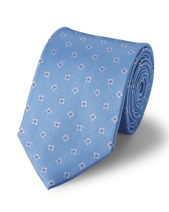 CHARLES TYRWHITT Krawatte aus Seide mit geometrischem Muster - Hellblau