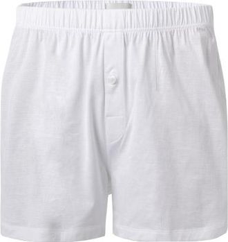 Hanro Herren Boxershorts weiß Baumwolle unifarben