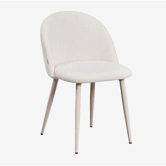 Sklum Kana Deluxe Esstisch aus Boucl&eacute;-Stoff Creme-Beige