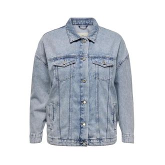 Only Carmakoma Hellblaue Oversize Denim Jacke - - Jackets - Damen - Blau - 3XL