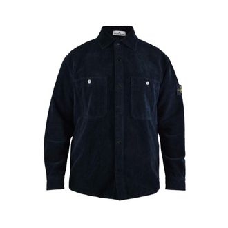 Stone Island Homme, Chemises, Bleu, Taille: L Chemise-veste en velours c&ocirc;tel&eacute;