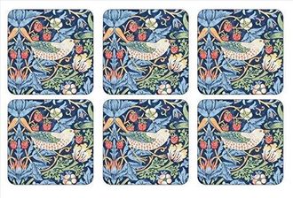 Portmeirion Home & Gifts Pimpernel - Strawberry Thief Blau Untersetzer - 6er-Set (mehrfarbig)