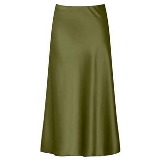 Vero Moda Yaspella Hw Jupe midi pour Femme S Noos, Vert Olive, L