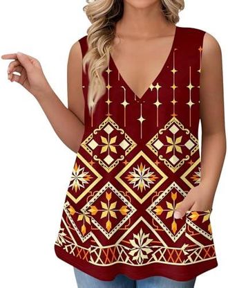 Generic Debardeur Femme Chic et &eacute;l&eacute;gant Chemisier sans Manche R&eacute;tro D&eacute;bardeur Blanc Grande Taille Crop Top ete Haut Chic et Elegant Caraco Vetement Femme Tee 