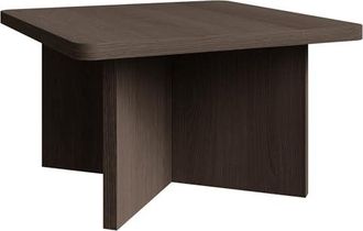 Selsey Quadratischer Couchtisch Esche Prestige - Holz Couchtisch Klein 60 cm mit geometrischer Basis, Eleganter Minimalismus im Japandi-Stil f&uuml;r Wohnzimmer, 