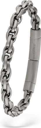 s.Oliver Herren Bracelet - Armband aus mattiertem Edelstahl - Silber - Verstellbar bis 22 cm - wasserfest & hautfreundlich