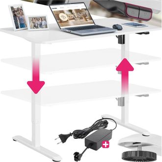 TecTake Tectake - Bureau r&eacute;glable en hauteur &eacute;lectriquement silencieux Pieds en plastique avec vis de r&eacute;glage, capacit&eacute; de charge de 50 kg