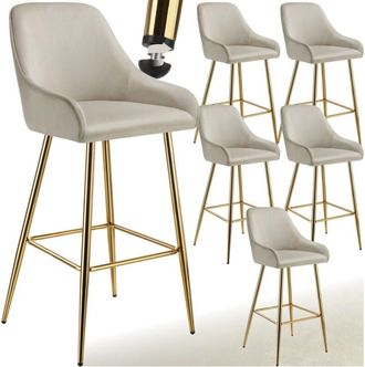 TecTake Tectake - Tabouret de bar avec dossier et repose-pieds 48,5 x 57 x 108 cm et capacit&eacute; de charge de 120 kg