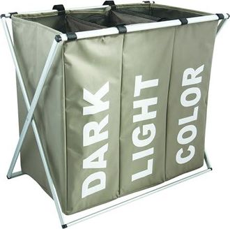 MSV Wäschekorb Trio Wäschesortierer Wäschebox Wäschesammler mit 3x30 Liter