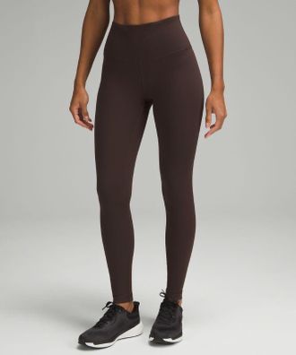lululemon Wunder Train Leggings mit hohem Bund f&uuml;r Frauen - 79 cm - Gr&ouml;&szlig;e 0 in Espresso