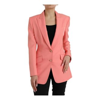 Dolce & Gabbana Eleganter Rosa Peak Lapel Blazer - - Jackets - Damen - Rosa - XS