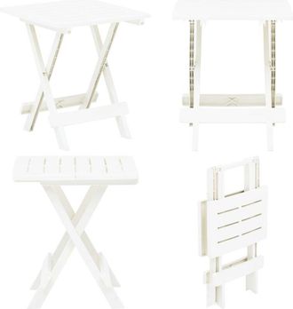 vidaXL Gartentisch Klappbar Weiß 45x43x50 cm Kunststoff - Gartentisch - Klapptisch - Outdoortisch - Plastiktisch - Weißer Tisch - Home & Living