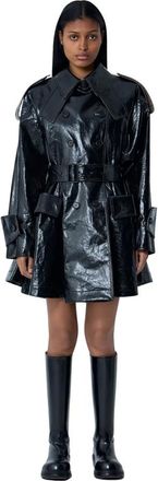Chlo&eacute; Femme, Manteaux, Noir, Taille: 36 FR Patent Leather Trench Coat