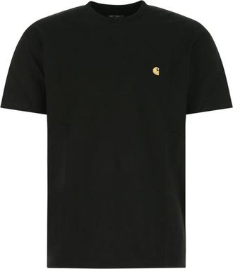 Carhartt Work in Progress Homme, Tops, Noir, Taille: S Logo Embroidered T-Shirt