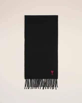 Ami Ami Paris - &Eacute;charpe noire en laine Ami de Coeur Noir - TU - Unisex