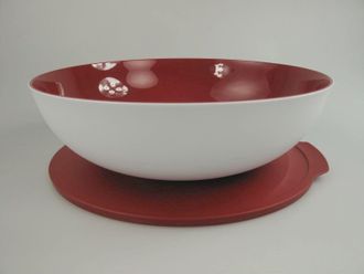 Tupperware Allegra 3,5 L rot wei&szlig; Servier Sch&uuml;ssel Schale Servierschalen