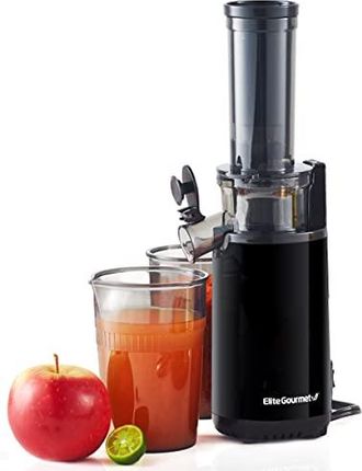 Elite Gourmet EJX600 Kompakter Kau-Entsafter, Kaltpress-Entsafter, nährstoff- und vitaminreich, leicht zu reinigen, 16-Unzen-Saftbecher, Anthrazit