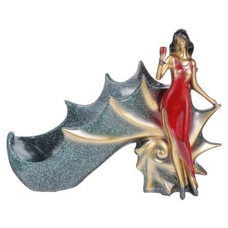 Valiclud Kreativer Resin Weinflaschenhalter M&auml;dchenfigur Rot Weinregal Deko Flaschenst&auml;nder f&uuml;r Zuhause Bar Restaurant Geschenkidee