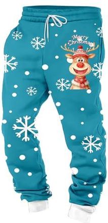 Generico Pantalon de jogging d&eacute;contract&eacute; pour homme avec imprim&eacute; de No&euml;l, pantalon de sport doubl&eacute; en polaire Costumes de carnaval, pantalon &eacute;lastique &agrave; la tai