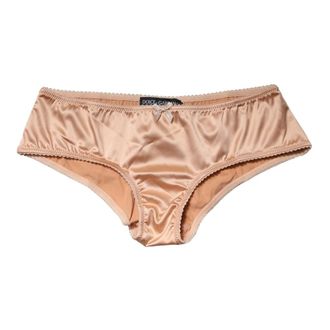 Dolce & Gabbana Seiden-Stretch Mid Waist Slip - - Underwear - Damen - Beige - S