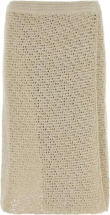 Bottega Veneta Femme, Jupes, Beige, Taille: 40 FR Crochet Wrap Skirt
