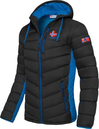 Nebulus Herren Jacke MERIK, warme Outdoorjacke, praktische & vielseitige Übergangs- & Winterjacke, schwarz-kobalt - 3XL