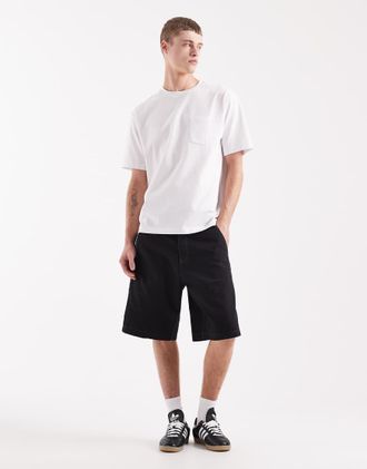 Timberland Duck - Short style charpentier en toile - Noir d&eacute;lav&eacute;